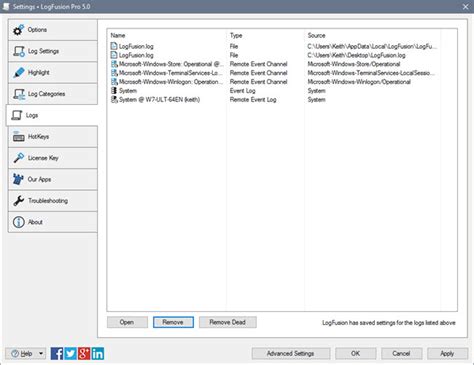 Screenshots LogFusion Binary Fortress Software