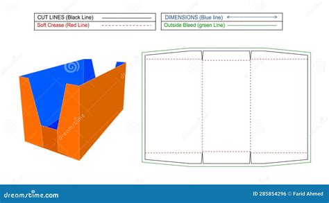 Dieline And Box Dieline Die Cut Cardboard Box Dieline Box Die Line