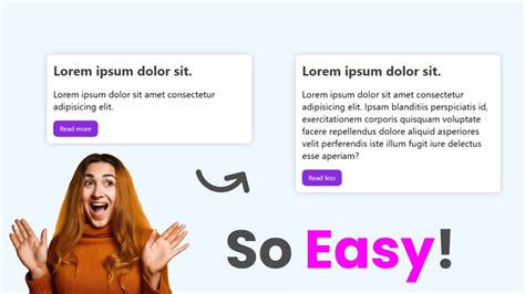 Create A Read More And Read Less Toggle Button Full Html Css And Javascript Tutorial Youtube