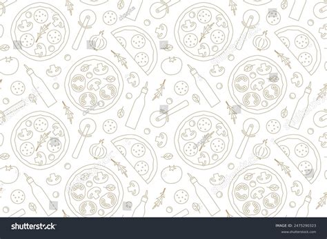 Seamless Restaurant Menu Italian Pizza Pattern Stock Vector Royalty