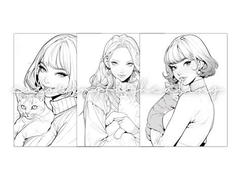 Coloring Pages Kpop Girl And Cat Fashion Coloring Pages Printable K Pop
