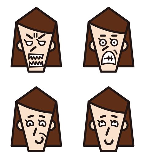 여성의 다양한 표현의 그림 2 포니 테일 무료 일러스트 소재집 Kukukeke