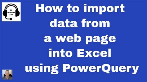 how to import data from web site into excel using powerquery