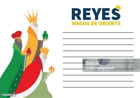 동쪽에서 온 세 명의 동방사람들에게 보내는 편지 스페인어로 작성된 템플릿 12월에 대한 스톡 벡터 아트 및 기타 이미지 12