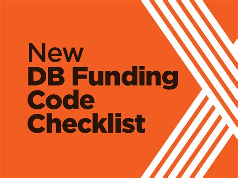 New Db Funding Code Checklist