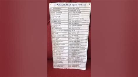 Official Cb Radio 10 Code Youtube