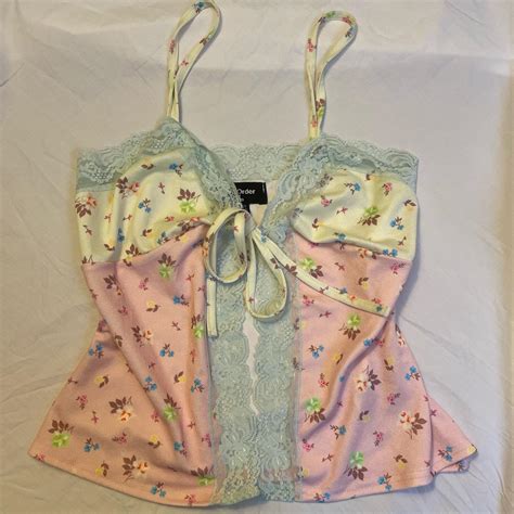 Dolls Kill Lace Floral Camisole Size Uk 10 Worn Depop