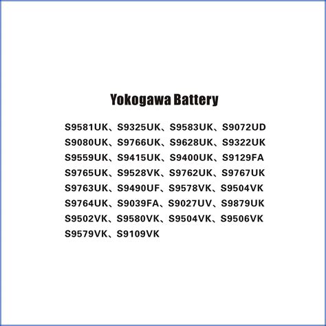 Yokogawa Cs1000 And Cs3000 Full Range Of Battery Conchgroup
