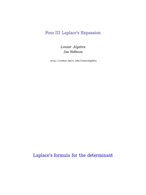 Fouriiihandout Pdf Matrix Mathematics Determinant