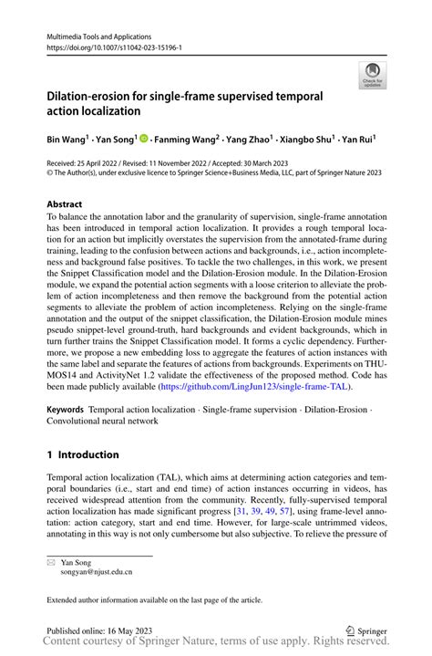 Dilation Erosion For Single Frame Supervised Temporal Action Localization