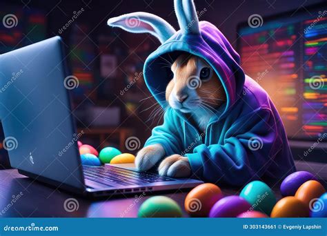 the easter bunny is a programmer the easter bunny is working at the