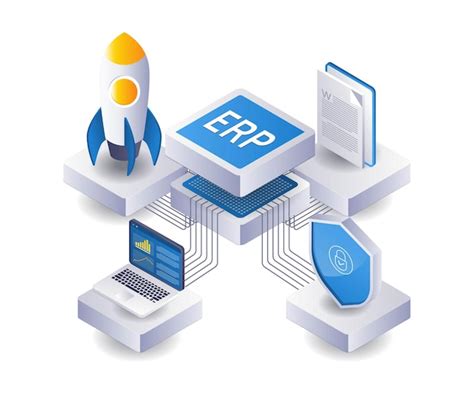 Premium Vector Erp Business Network Technology Isometric Flat Illustration