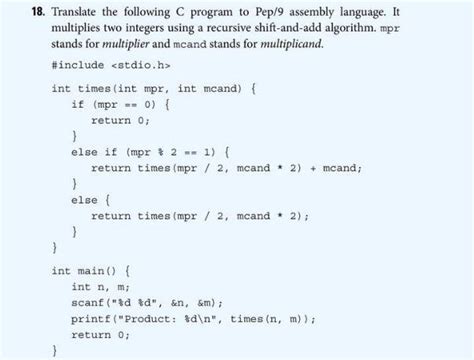 Solved Translate To Pep9 Assembly Language Make Sure It Can