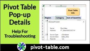 Troubleshoot Pivot Table Problems Pop Up Info Message Excel Pivot Tables