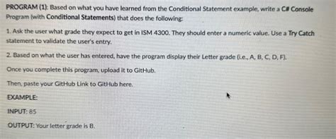 Solved PROGRAM 1 Based On What You Have Learned From The Chegg