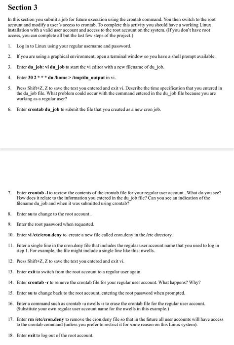 Solved Section 1 In This Section You Use The Vi Editor To