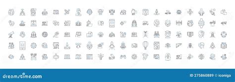 Website Design Line Icons Collection Typography Layout Navigation Responsive Usability