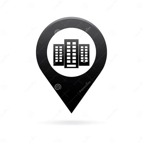 Building Map Pointer Icon Marker Gps Location Flag Symbol Stock Vector