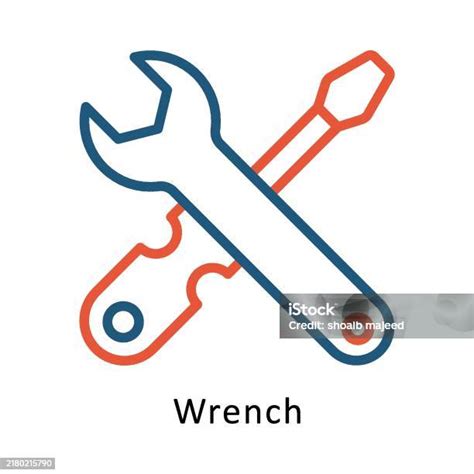 렌치 벡터 윤곽선 두 가지 색상 작업중인 흰색 배경의 기호 Eps 10 파일 개선에 대한 스톡 벡터 아트 및 기타 이미지 개선 공연 교통수단 Istock