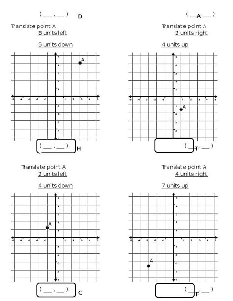Transformations Translation Translating Points Figures Coordinate Plane Riddle