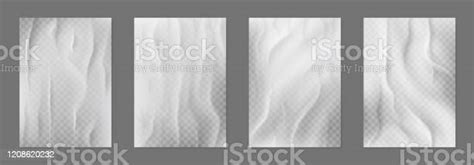 접착 된 종이 주름 질감이 있는 주름진 포스터 벽에 붙어 있는 밀페이스트가 달린 흰색 빈 배너 벡터 사실적인 세트 0명에 대한 스톡 벡터 아트 및 기타 이미지 Istock