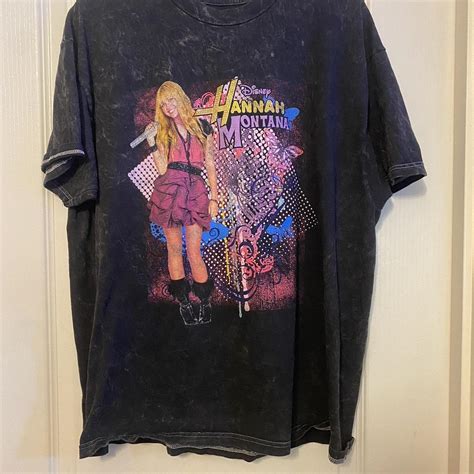 Original 2000s Hannah Montana Black Cotton Shirt Depop