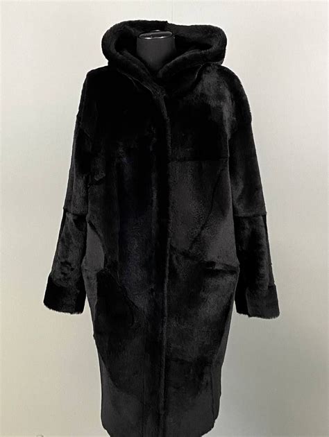 Дубленка женская модель 669+7к черн.силк двусторонняя