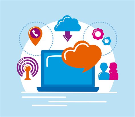 Communication Tech In Laptop 3888076 Vector Art At Vecteezy