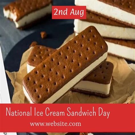 National Ice Cream Sandwich Day Instagram Pos Template Postermywall