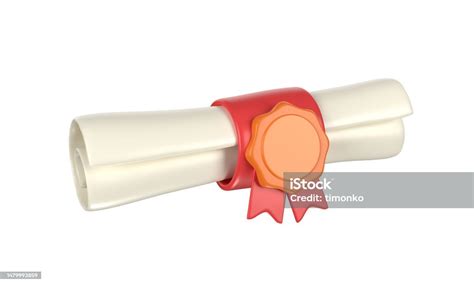 디플로마 스크롤 대학원 아이콘 3d 귀여운 대학 인증서 Bussines 라이센스 졸업 문서 흰색 배경 클리핑 경로에 격리된 만화 그림 3차원 형태에 대한 스톡 사진 및 기타