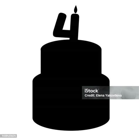 촛불 시대 다섯 년을 가진 휴일 실루엣 케이크 벡터 일러스트 레이 션 2 3 살에 대한 스톡 벡터 아트 및 기타 이미지 2
