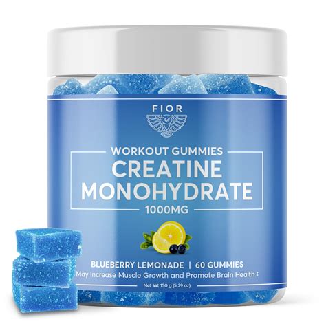 Fior Creatine Gummy Best Creatine Monohydrate Chewable 60 Count Workout
