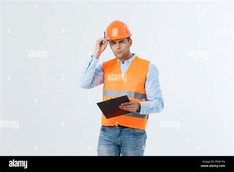 Civil Engineer Or Architech And Worker With Safety Helmet Checking Building Engineering And