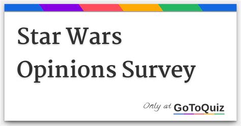 Star Wars Opinions Survey