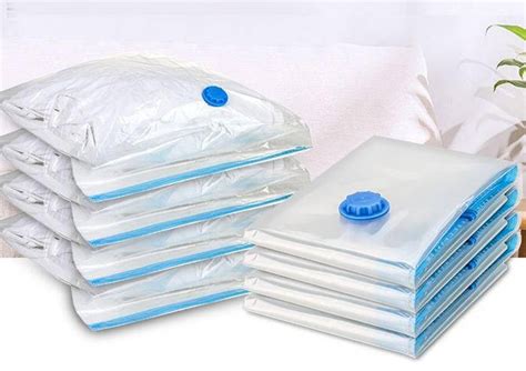 Купить Вакуумные пакеты для хранения вещей одежды 70 100 см прозрачный 7 штук Ручной