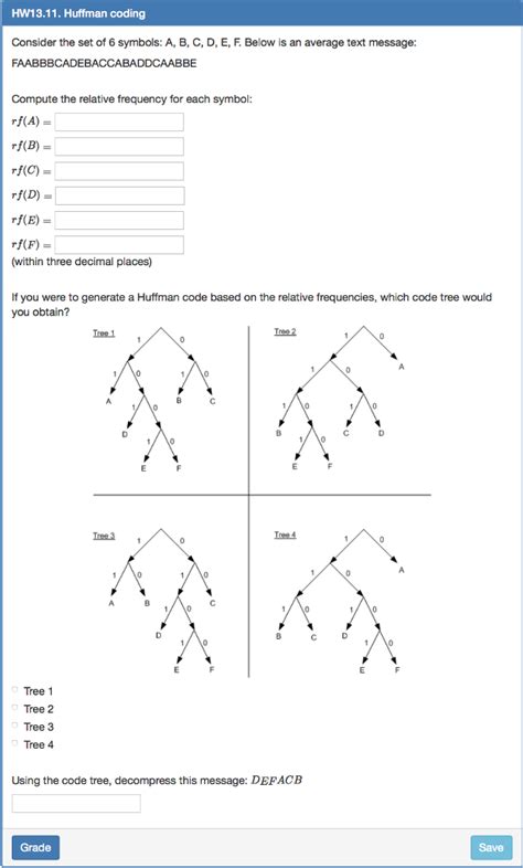 Solved HW Huffman Coding Consider The Set Of Chegg