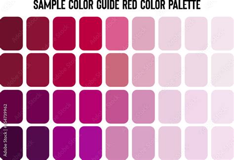 Sample Color Guide Red Color Palette Examples Of Trending Colors Sample Color Guide Or Sample
