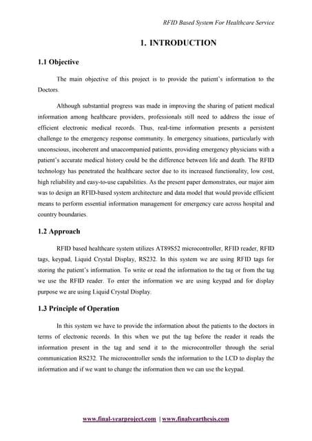 Rfid Based System For Healthcare Service Docx Operating Systems Computer Software And