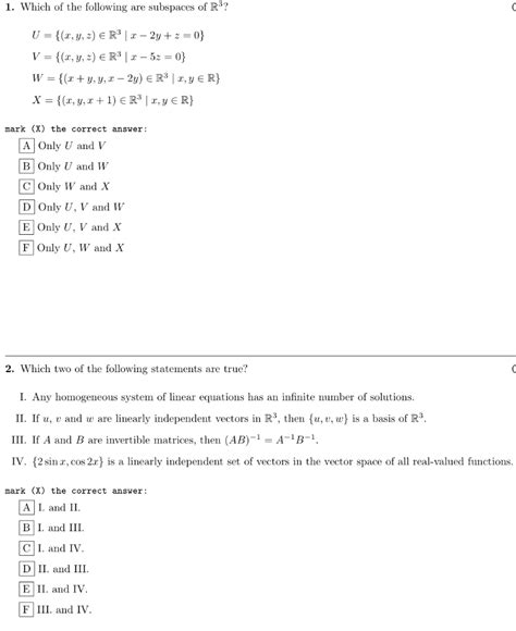solved 1 which of the following are subspaces of r3 u