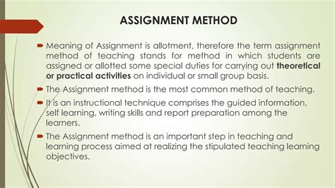 Assignment Method Pdf