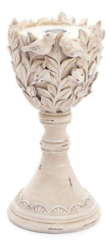 Свічник Saaling Лавровий букет 11х11х21см зістарений білий Bona Dukor 1106958 — купити на Eva