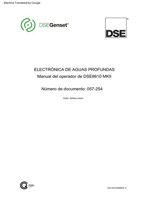 Deep Sea Dse8610 Mkii Operator Manual Pdf Generador Eléctrico Usb