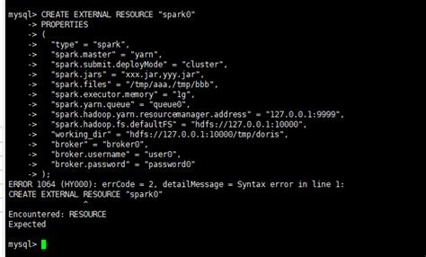 Create Resource 报错 · Issue 5707 · Apachedoris · Github