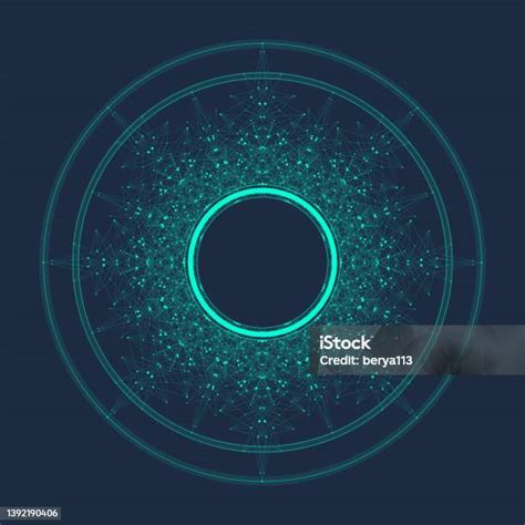 양자 컴퓨팅 개념 딥 러닝 인공 지능 비즈니스를위한 빅 데이터 알고리즘 시각화 과학 프리젠 테이션 포스터 표지 벡터 일러스트 레이 션 원형에 대한 스톡 벡터 아트 및 기타