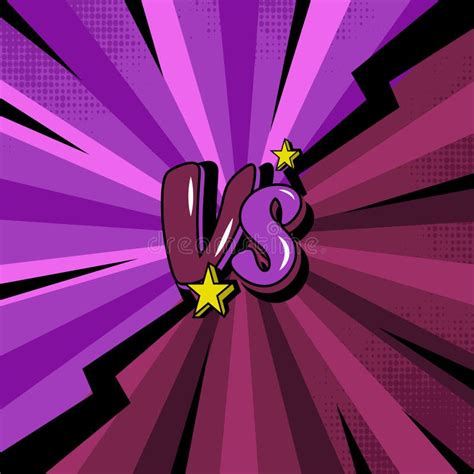 Square Comic Versus Fight Background Two Color Illustration Stock