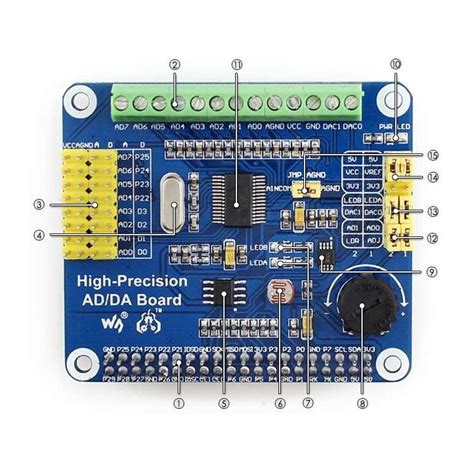 High Precision Adda Board Waveshare Adda For Raspberry Pi Gpio