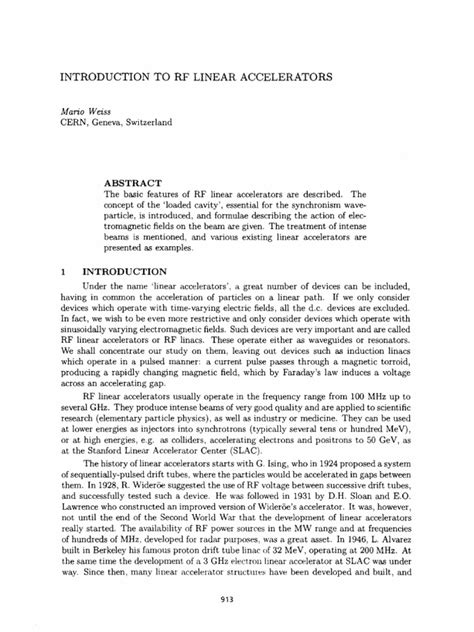 Introduction To Linac Pdf Particle Accelerator Waves