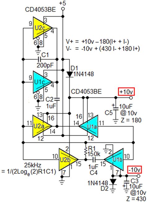 double and invert voltage utilizing two generic chips and bootstraps
