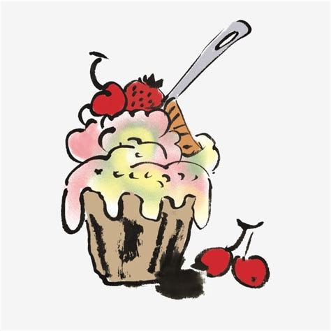 시원한 여름 일러스트 아이스크림 크림 디저트 여름 그림 중국 스타일 Png 일러스트 및 Psd 이미지 무료 다운로드 Pngtree