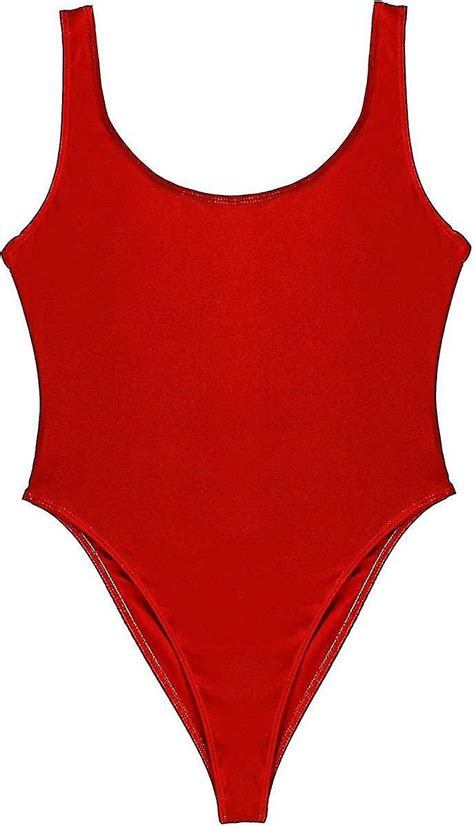 Women S Retro S S Style High Cut Low Back One Piece Swimsuit